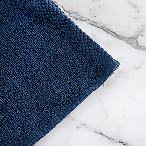 Rae Dunn Hand Towels, Embroidered Decorative Hand Towel for Kitchen and Bathroom, 100% Cotton, Navy- Fresh, Clean, 16"x 28"