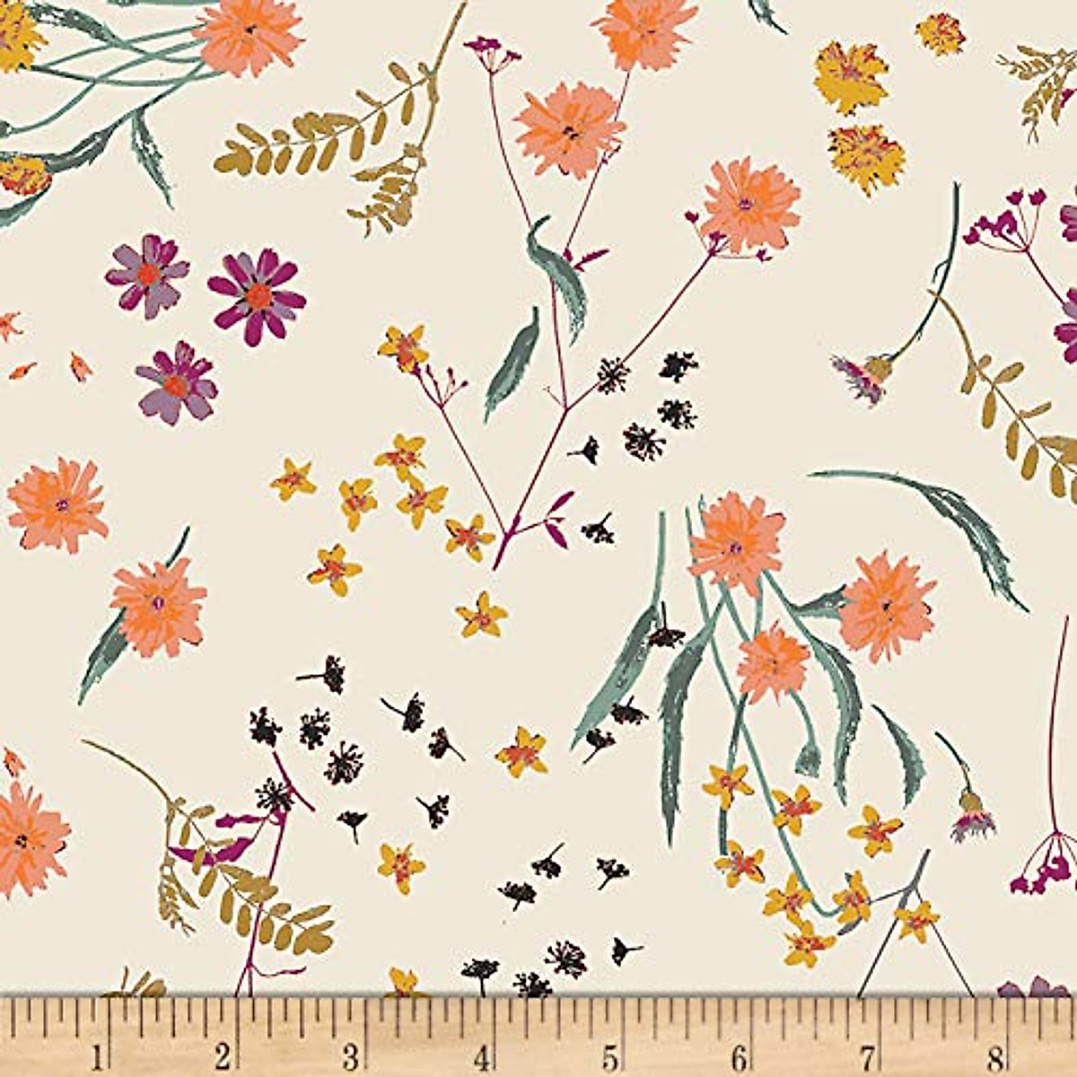 Art Gallery Fabrics Art Gallery Fusion Blossom Swale Spices Fabric, Orange Cream