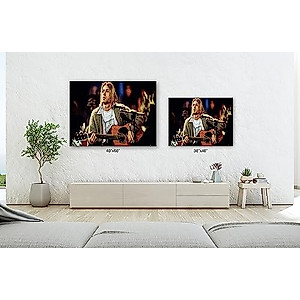 SpiritualHands Kurt Cobain Canvas Wall Art - Posters, Prints, and Decorations for Nirvana Fans - Unique Memorabilia and Gifts (18 KURT COBAIN LOOKING FAR, 15" x 22" - Ready to Hang)