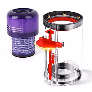 Upgraded Canister Replacement for Dyson V11 V15 SV14 SV15 SV22 Vacuum Cleaner Dust Bin, for Large Bin Part no. 970050-01 and Part no. 965443-01 with HEPA Filter