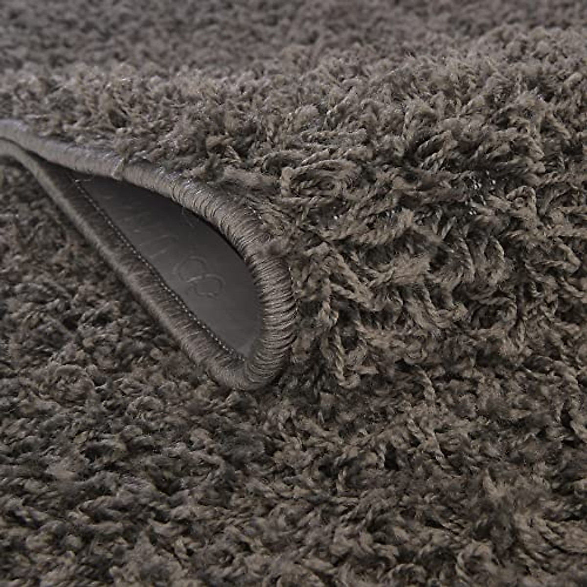 Rugs.com - Über Cozy Solid Shag Collection Rug – 9' x 12' Graphite Gray Shag Rug Perfect for Living Rooms, Large Dining Rooms, Open Floorplans