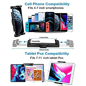 Dashboard Clip Car Phone Mount, woleyi Car Sun Visor & Rearview Mirror Clamp Phone Tablet Holder with Adjustable Arm for iPhone 13 Pro Max 12 11 XS XR X 8 7 6, iPad, More 4-11" Cell Phones and Tablets