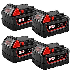 LUMSING 4Pack 6.0Ah Replacement for Milwaukee 48-11-1865 M-18 18-Volt Lithium-Ion High Output Battery……