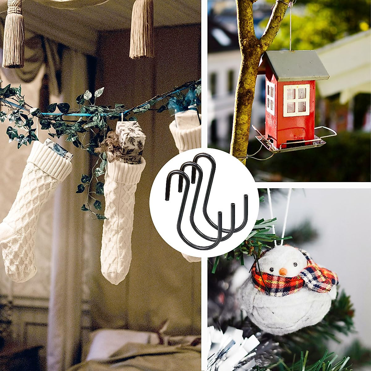 60 Pcs Small S Hooks for Hanging, 1 Inch S Shaped Hooks, Ornament Hooks, S Hangers Hooks, S Hanging Hooks, Wire Hooks, Metal S Hooks for Hanging Plants, Jewelry Keychain