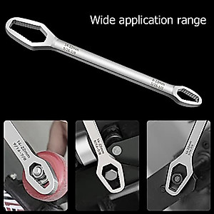 8-22mm Universal Wrench Set,Adjustable Double-ended Self-tightening Torx Wrench Tools,Multi-function Torque Wrench,Multi-purpose Plum Wrenches For Cycling Outdoor Or Home Car Maintenance (2 PCS)
