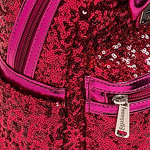 Loungefly Disney Minnie Mouse Magenta Sequin Women's Backpack One Size