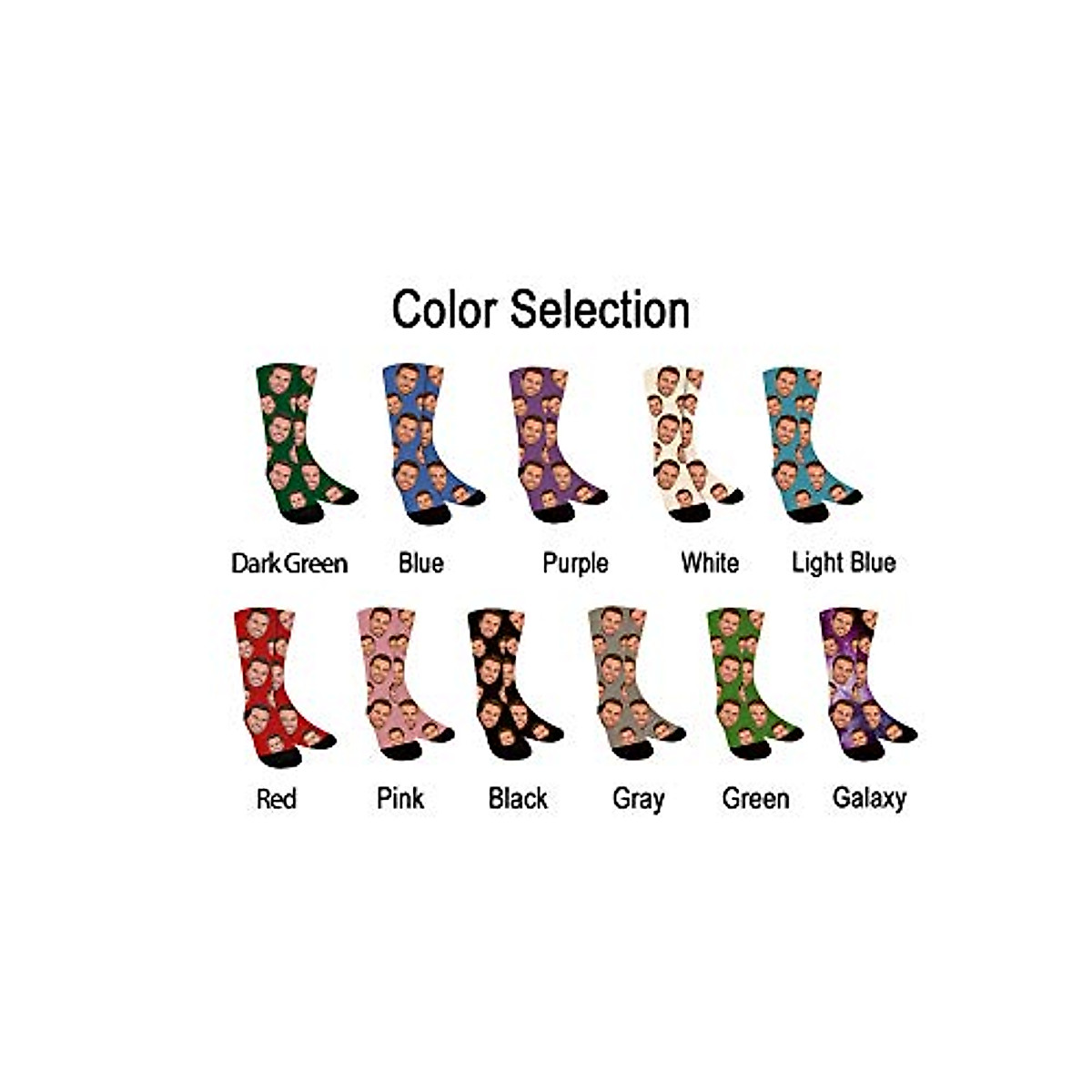 ShineSand Custom Face Socks with Picture, Personalized Socks with Photo Customized Unisex Funny Crew Sock Gifts for Men Women