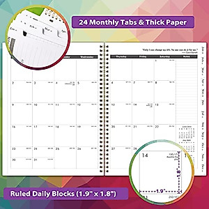 Monthly Planner 2023-2025 - Jul. 2023- Jun. 2025, 2023-2025 Monthly Planner, 9" x 11", 2-Year Monthly Planner with Tabs + PocketThick Paper + Twin-Wire Binding - Dazzle Color Graphics