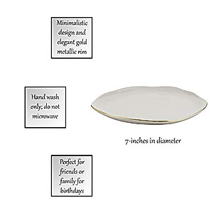Creative Brands Table Sugar Ceramic Lunch/Salad Plate, Medium, Grey