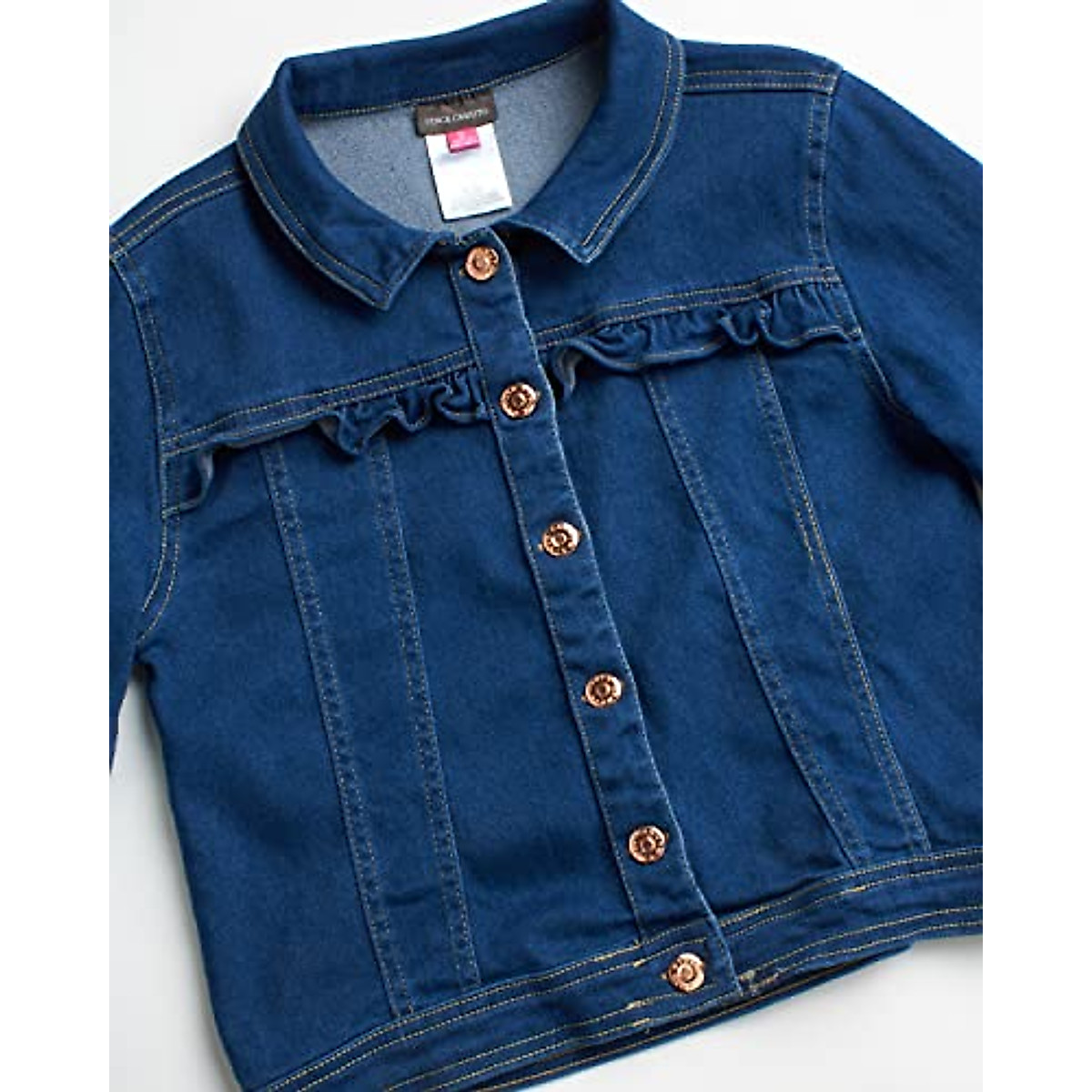Vince Camuto Girls' Jean Jacket - Basic Casual Soft Stretch Denim Jacket (Size: 7-12), Size 8, Dark Wash Soild