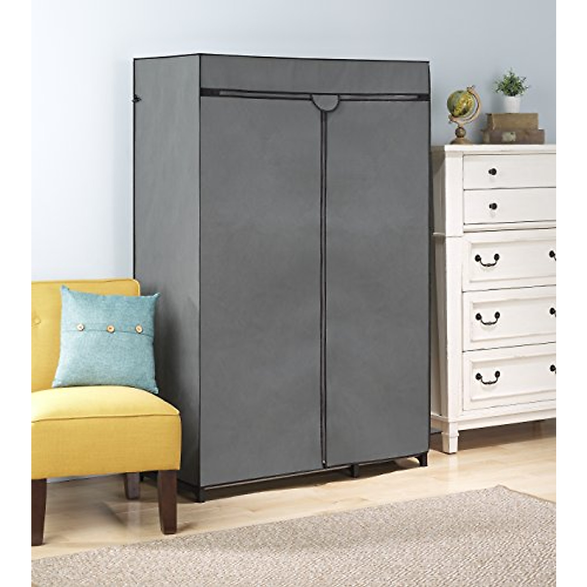 Whitmor COVER ONLY for Double Rod Closet with Heavy Duty Zipper - Gray