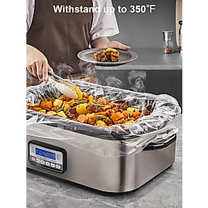 SMARTAKE Electric Roaster Liners, 10 Count Disposable Roaster Liners, Fits 16, 18, 22 Quart Roasters, Roaster Pan Oven Liners Plastic Cooking Bags for Instant Cleanup, 18 x 34 Inch