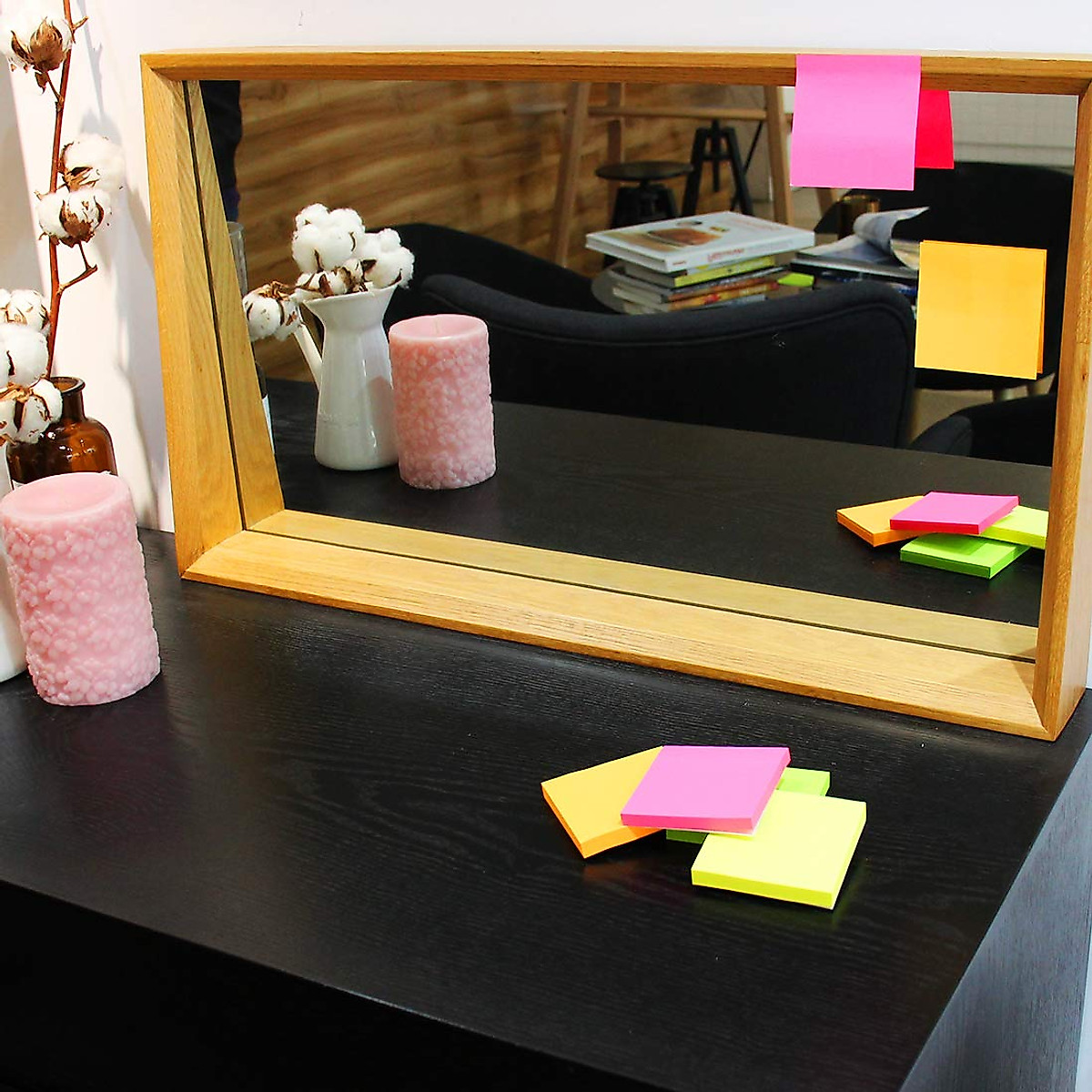 (24 Pack)3x3 Sticky Notes Bright Stickies Colorful Super Sticking Power Memo Pads, 8 Colors, Strong Adhesive