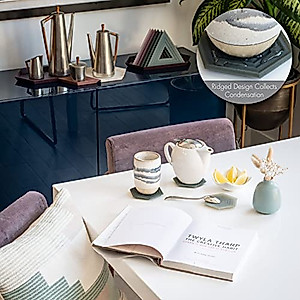 The Original Degrē Coaster (Set of 6, Winter Salad) by LINE+ARC. 10mm Thick Dishwasher Safe Stain-Resistant Outdoor Coffee Table Silicone Modern Hexagon MidCentury Cup Drink Non-Absorbent Rubber