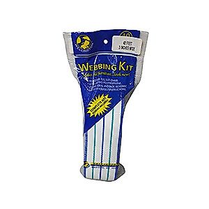 BAGS USA Chair Strap,40 Feet 3 Inches Wide Webbing Kit, Lawn Chair Webbing, Makes Old Furniture Look New (White/Turquoise/Blue)