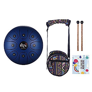 Btuty Mini 8-Tone Steel Tongue Drum 5.5 Inch C Key Percussion Instrument Handpan Drum with Drum Mallets Carry Bag
