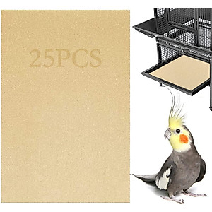 25PCS Gravel Paper for Bird Cage,11" x17" Bird cage Liner Gravel Paper Special for Bird Cage in sea Sand-Great for Hard-Billed Birds Safe& Clean & Easy for Improved Digestion…
