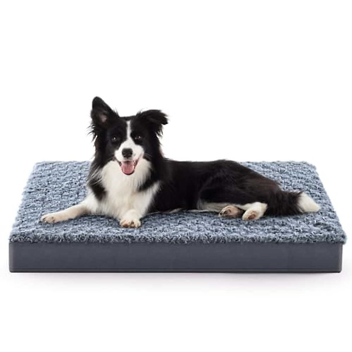 JOEJOY Orthopedic Dog Bed for Extra Large Medium Dogs, Big Egg-Crate Foam Dog Bed with Removable Waterproof Cover, Soft Rose Plush Pet Bed Mat with Non-Slip Bottom, Machine Washable (36"x27"x3")