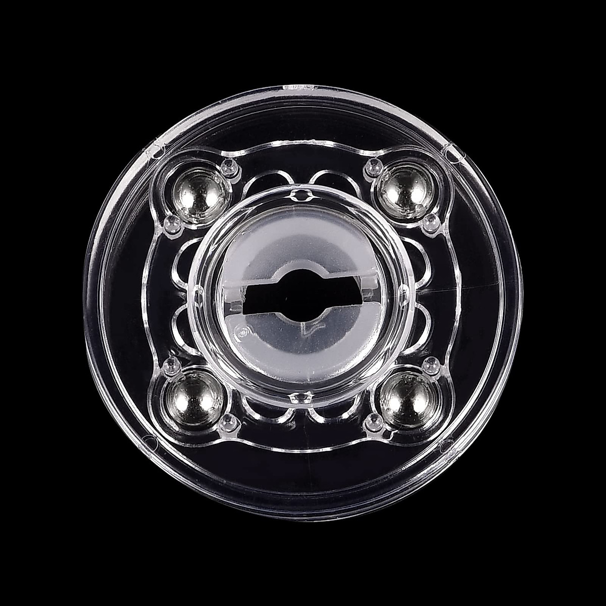 MECCANIXITY 2inch Rotating Swivel Stand with Steel Ball Bearings Lazy Susan Base Turntable for Kitchen Corner Cabinets, Clear Pack of 2