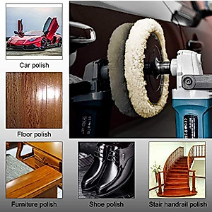 OKAYDA Genuine Wool Polishing Waxing Pads Buffing Pads for Car Polisher Boat Polisher 7' Single Sided / 7 Double Sided (Double Sided)