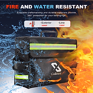 Fireproof Document Bag - Fireproof Document Box - Fireproof Money Bag Keep Your Valuables Safe 17 x 12 x 5.8 inches