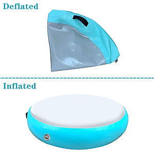 Air Spot Gymnastic 3.3 FT Tumbling Mats, Round Inflatable Tumble Track Gymnastic Equipment for Cheerleading, Gymnastics Training, Beach, on Water Thick 8 in