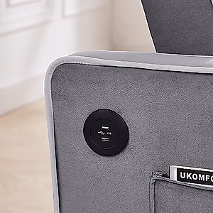 Modern Upholstered Napping Futon Sofa Loveseat Convertible to Nap Sleeper Couch Bed,3 in 1 Design Loveseat & Sofabed & Recliner Chaies for Compact Living Room