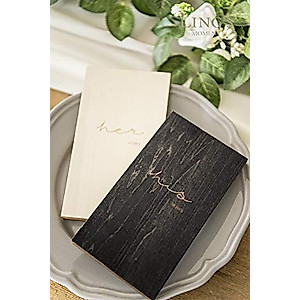 Ling's Moment Handcrafted Vow Books Wedding Vows Book His and Her Rustic Wood Vow Book Set of 2,Vow Renewal Notebook Booklet Journal Keepsake