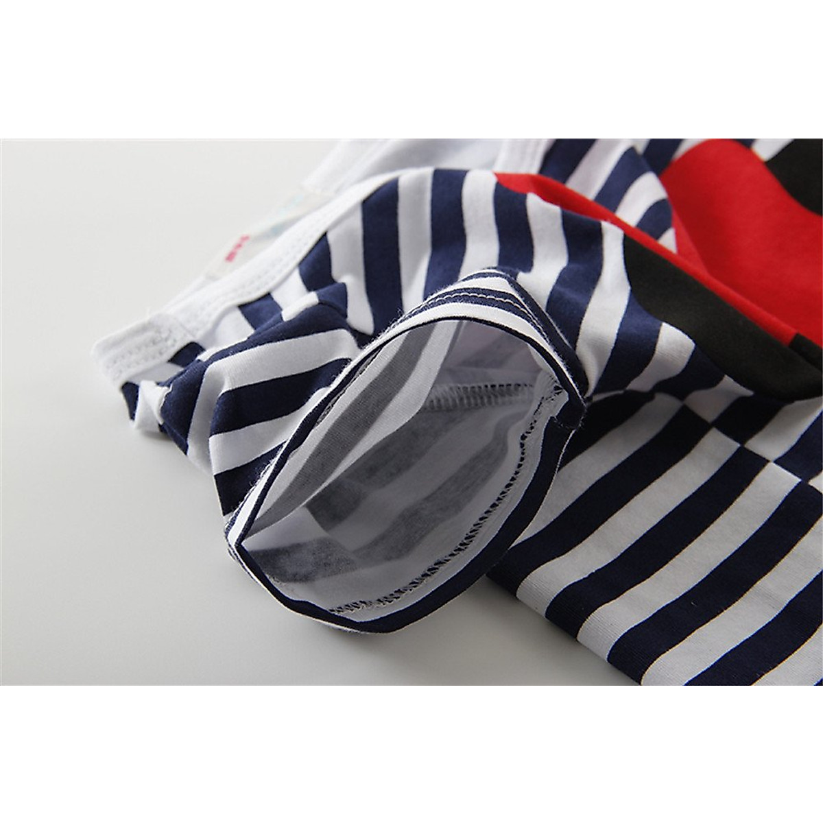 Mud Kingdom Cute Toddler Girl Outfits 4T Red Summer Stripe