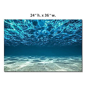 Blue Ocean Bottom View Beneath Surface Wall Art Painting The Picture Print On Canvas Seascape Pictures for Home Decor Decoration Gift (Stretched by Wooden Frame,Ready to Hang)