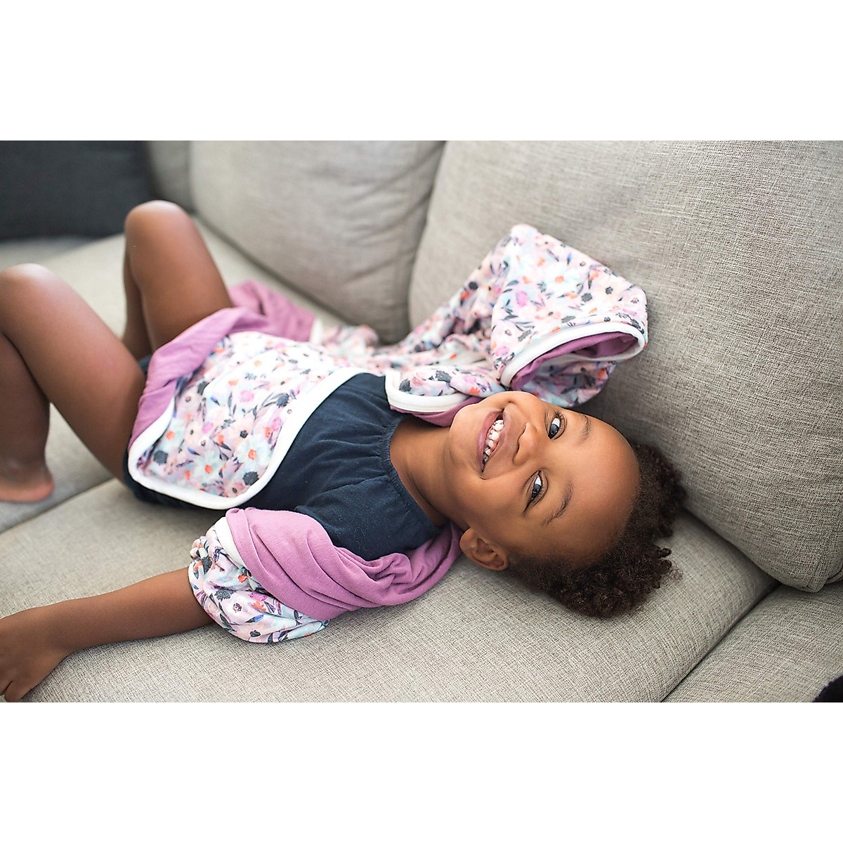 Copper Pearl Large Premium Knit Baby 3 Layer Stretchy Quilt Blanket Floral Morgan