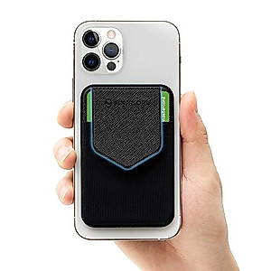 Sinjimoru Privacy Cover Magnetic Card Holder, Magnetic Phone Wallet Stick on as Credit Card Holder Compatible with iPhone 16 15 14 13 12 Series. M-Flap Red