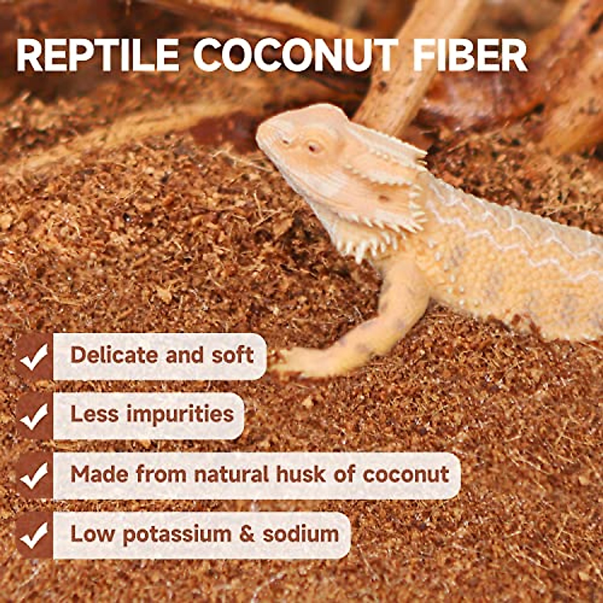 LUVCOSY Reptile Coconut Fiber Substrate & Forest Moss Combo Clean Bedding Accessories for Bearded Dragon/Snake/Lizard/Gecko/Tortoise, Tarantula Terrarium Tank Humidity Control and Odor Absorbent