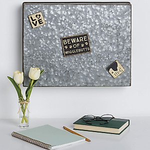 Primitives by Kathy Distressed Black and White Magnet Set, Set of 3, and A Dog