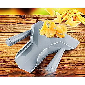 HugeLooy French Fry Bagger Scoop, Commercial Fry Bagger Scooper, Food French Fries Shovel Fry Scoop (Dual Handle)