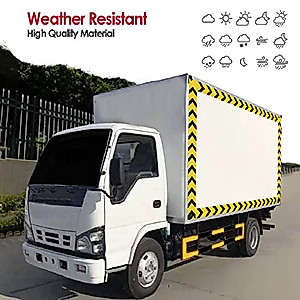 BUYMALLY 82Feet X 2in Reflective Caution Floor Tape Outdoor Waterproof Yellow & Black Arrow Tape Trailer Accessories Fluorescent High Visibility Sticker, for Car, Truck, Vehicles, Boats, Signs