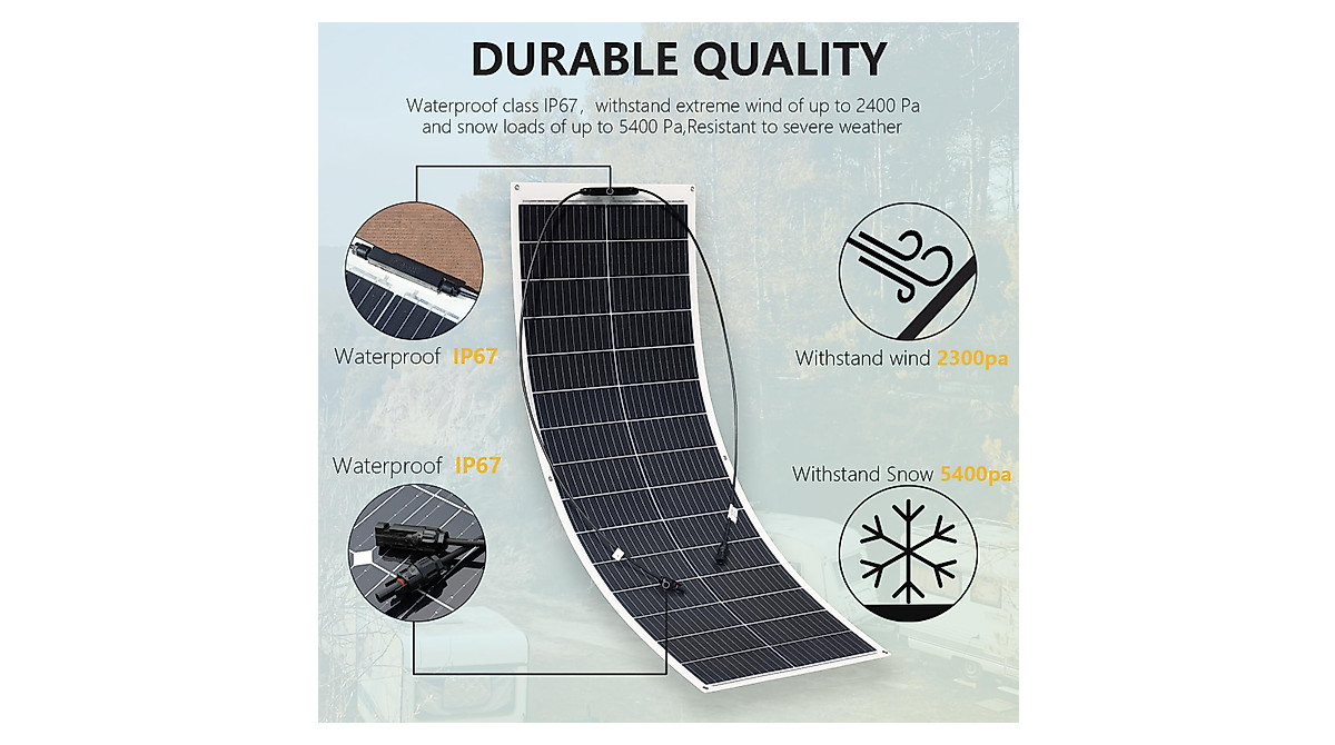 XINPUGUANG 100W Flexible Solar Panel Kit for Off-Grid Use