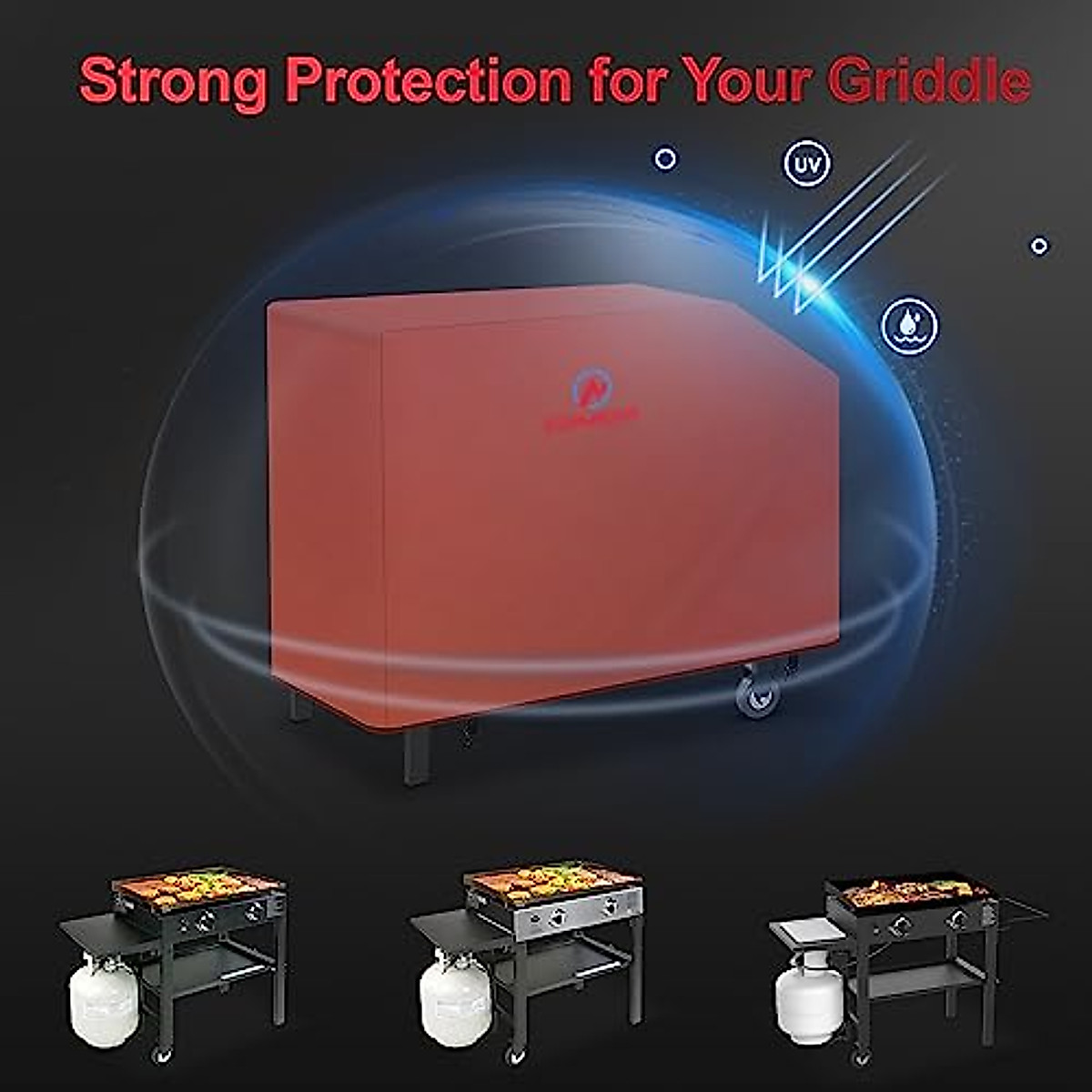 Comnova Griddle Cover for Blackstone Single Shelf Griddle 28 Inch - 600D Flat Top Griddle Cover for Blackstone 2 Burner Waterproof, BBQ Grill Cover for Blackstone 1517, Tailgater and Adventure Ready