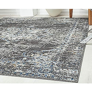 Rugs America Preston PS35A Shadow Bay Blossom Transitional Vintage Area Rug, 8'0"X10'0"