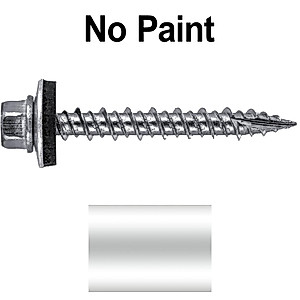 Stainless Steel Metal Roofing Screws (250) 9 x 1-1/2" NO PAINT hex head sheet metal roofing screw. Self-Piercing (SP) tip metal to wood siding screws EPDM washer
