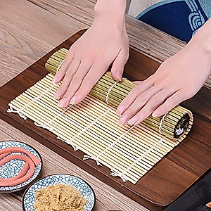 YULAO DA Sushi Making Kit and Sushi dinnerware set, 2 Bamboo Rolling Sushi Mats, 2 Sushi Plates, 2 Sauce Dishes, 2 Pairs of Chopsticks, 2 Chopsticks Rests, 1Tableware Bags, 1 Paddle and 1 Spreade...