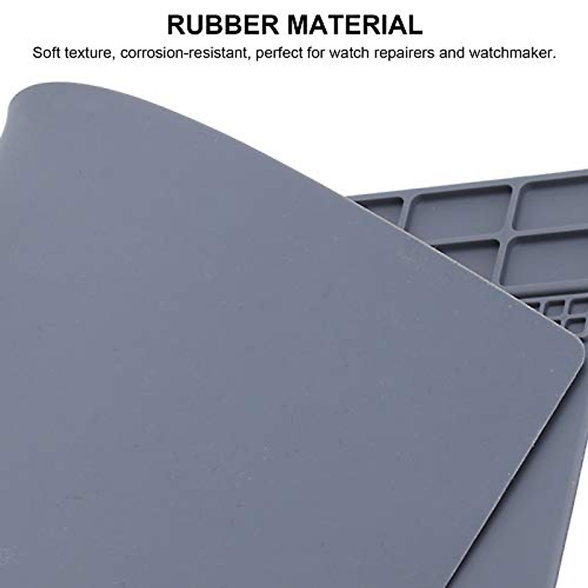 zjchao 9.8 x 13.8 Inch Electronics Repair Work Mat, Non-Slip Rubber Watch Repair Table Pad Watchmaker Maintenance Accessory for Watch Phone Laptop Electronic Repairs Gray