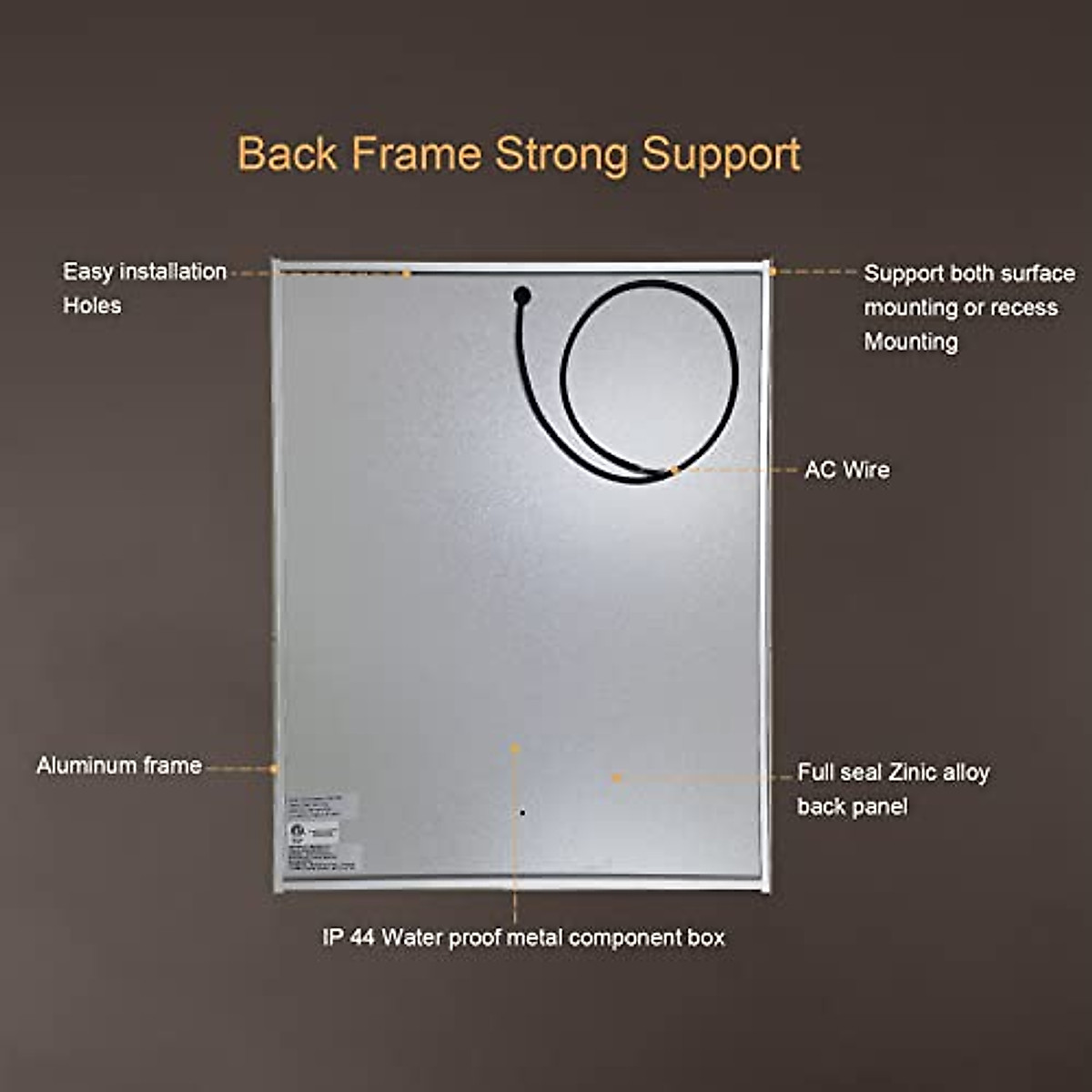 Wemin Smart Home Recessed or Surface 36x30 Inch LED Mirror Medicine Cabinet with Adjustable Color Temp, LED Lighted Medicine Cabinet w/Defogger, Light Color Dimmer(2700-6500K), Outlets & USB (36 x 30)