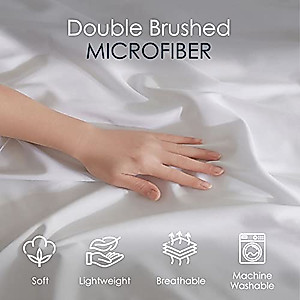 Hearth & Harbor Twin Duvet Cover Set - Soft White Duvet Cover Twin, Double Brushed Twin/Twin XL Duvet Cover 2 Piece with Button Closure, 1 Twin Size Duvet Cover 68x90 inches and 1 Pillow Sham