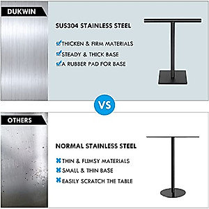 DUKWIN Hand Towel Holder, SUS304 Stainless Steel Hand Towel Stand T-Shaped Matte Black Freestanding Rack for Bathroom Kitchen Countertop with Square Base