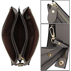 YALUXE Women's RFID Protected Wristlet Clutch Cell Phone Wallet Multi Card Organizer Zip Purse Genuine Leather