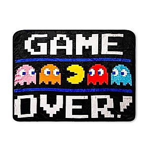 JUST FUNKY Pac-Man Game Over Throw Blanket | 45 x 60 Inch Soft Fleece Blanket