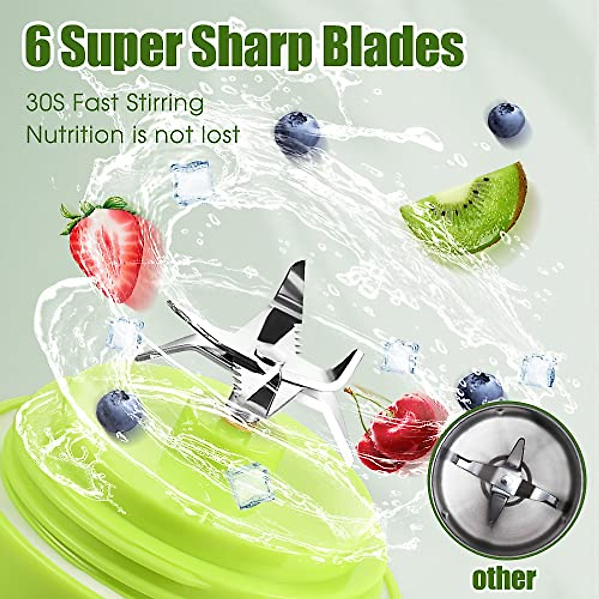 Portable Blender, Personal Size Blender for Smoothies, Freshly Squeezed Juices, Milkshakes and Baby food, Mini Blender 20 oz BPA Free, Suitable for Outdoor Sports, Family, Travel. (yellow)