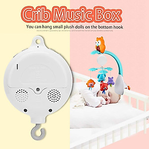 Mobile Bed Bell with 12pcs Sweet Melodies Baby Crib Bed Hanging Musical Bell for Infant Sleeping Electric Music Box