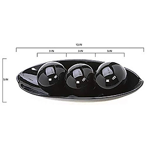 Hosley Decorative Bowl and Orb Set. Ideal Gift for Weddings Special Occasions and for Decorative Centerpiece in Your Living Dining Room (Black)